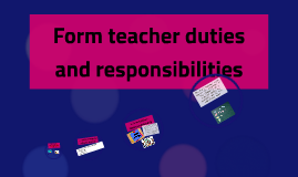 Form teacher duties by Sonia Cabello on Prezi