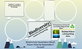 Biodiversity Vocabulary Words by Samantha Peterson on Prezi