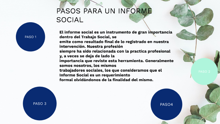 PASOS PARA UN INFORME SOCIAL by Nolberta Jimenez camino on Prezi