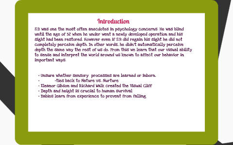 Psychology Project- Watch Out for the Visual Cliff!! by Talmai Martinez ...