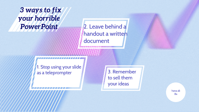 3 ways to fix your horrible PowerPoint by hana alnemah on Prezi