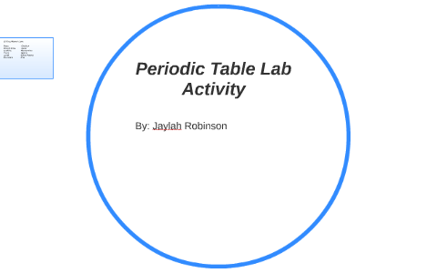 Periodic Table Lab Activity by Jaylah Robinson on Prezi