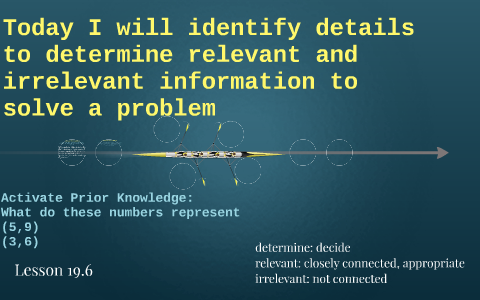 Determine relevant and irrelevant information to solve a pro by ...