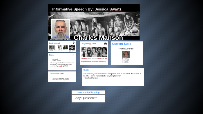 Informative speech on Charles Manson by Jes Swartz on Prezi