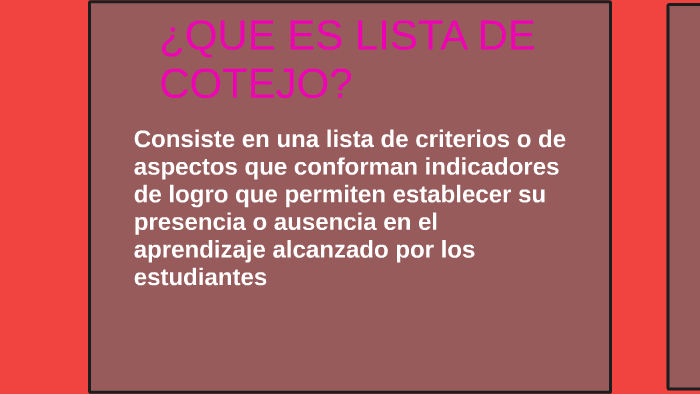 LISTA DE COTEJO: by odalys Leal on Prezi