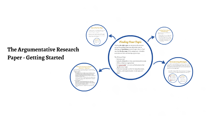 The Argumentative Research Paper - Getting Started by S M on Prezi