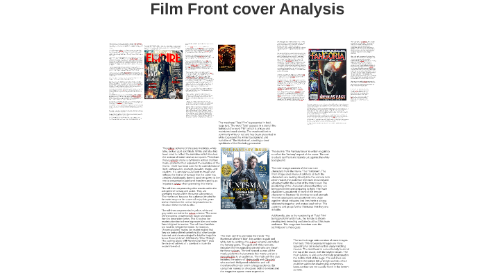 film magazine cover analysis by Lauren Walsh on Prezi
