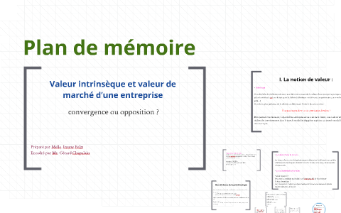 Valeur intrinsèque et valeur de marché d’une entreprise by Feljy Imane ...