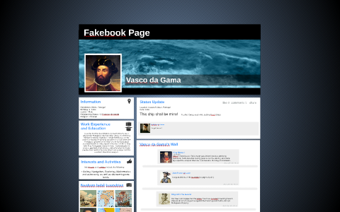 Fake Facebook page for... by Elizabeth Coates on Prezi
