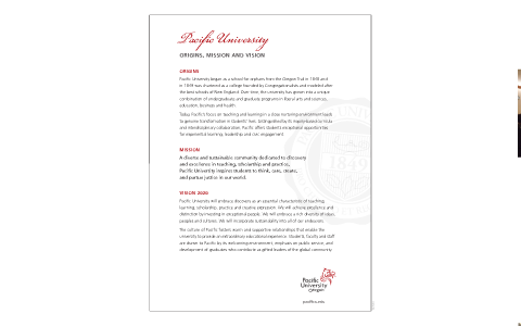 Origins, Mission, Vision by Jenni Luckett on Prezi