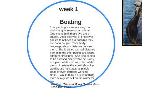 This painting shows a young man and young woman out on a boa by Jamie ...