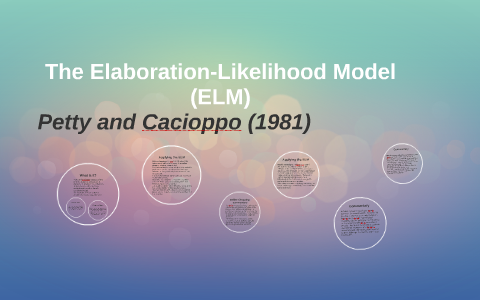 The Elaboration-Likelihood Model (ELM) Petty and Cacioppo (1 by Sarah ...
