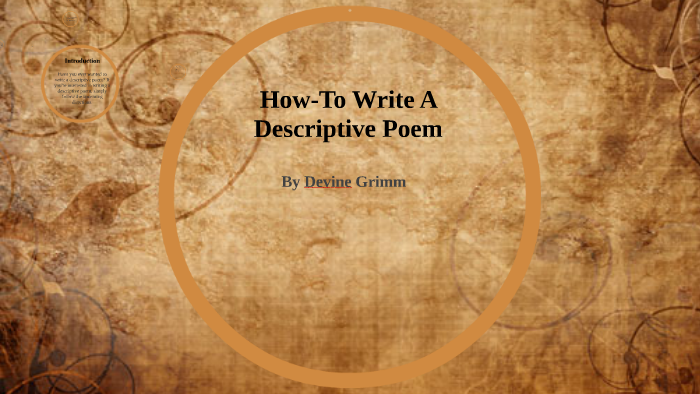 How-To Write A Descriptive Poem by Crystal Waters on Prezi