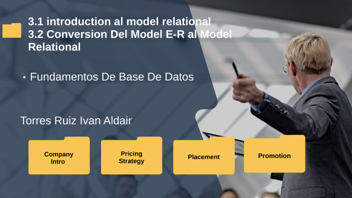 3.1.- Introducción al Modelo Relacional y 3.2.- Conversión del Modelo E-R al Modelo Relacional ...