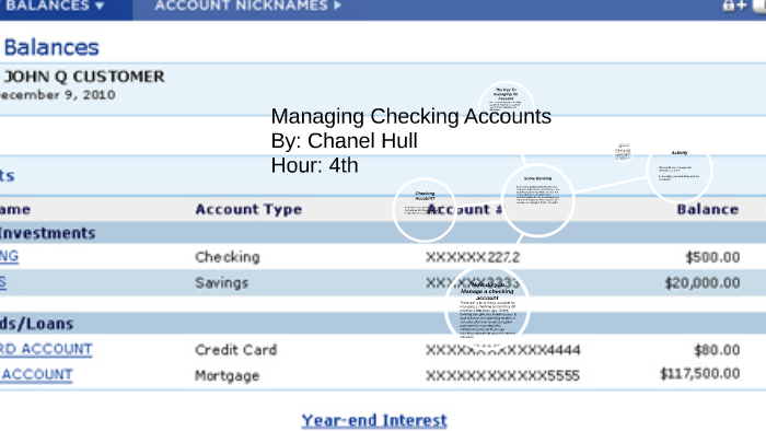 Managing Checking Accounts by chanel hull on Prezi