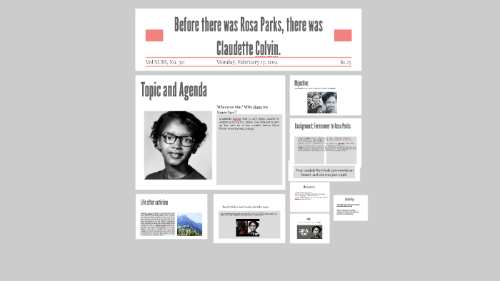 Before there was Rosa Parks, there was Claudette Colvin. by Kaitlyn ...