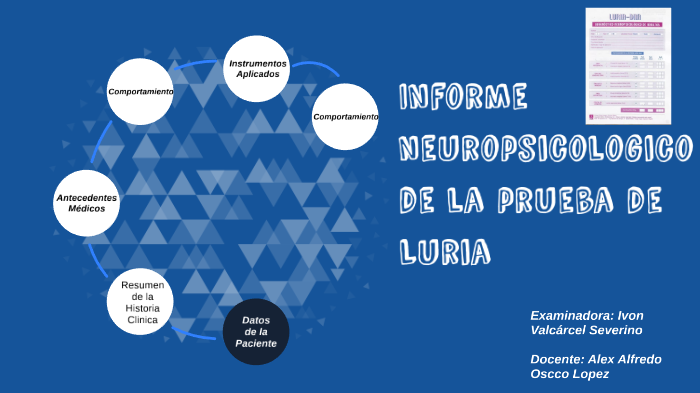 INFORME NEUROPSICOLOGICO DE LA PRUEBA DE LURIA by Ivon1829 Valcarcel ...
