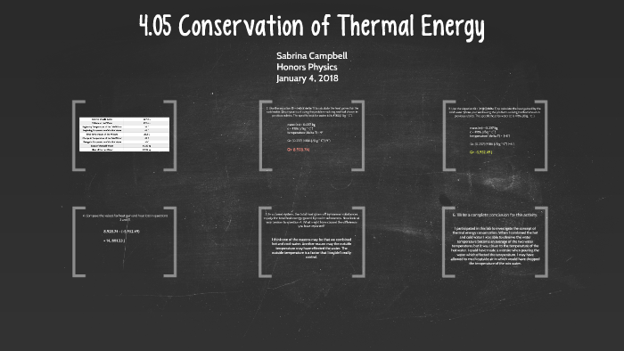 4.05 Conservation of Thermal Energy by sabrina campbell on Prezi