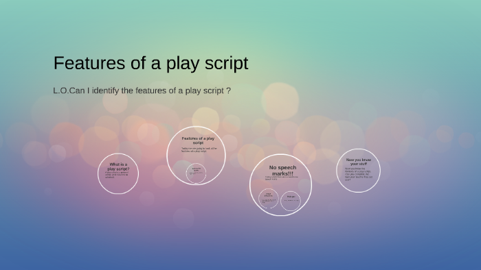 Features of a play script by tanvir dhillon on Prezi