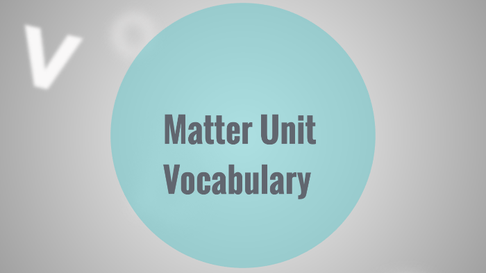 Matter Unit Vocabulary by Celia Best on Prezi