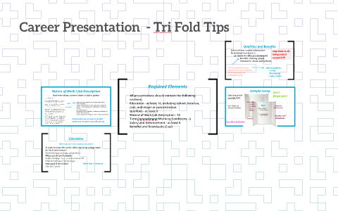 Career Presentation - Tri Fold Tips by Maureen Eichstaedt on Prezi