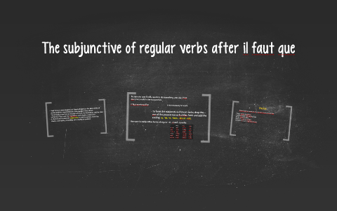 The subjunctive of regular verbs after il faut que by Olivia E on Prezi
