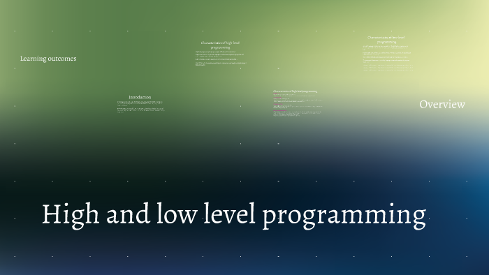 Low and high level programming characteristics by junaid khaliq on Prezi