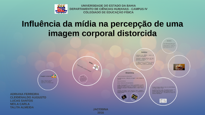 Influência da mídia na percepção de uma imagem corporal dist by Neila ...