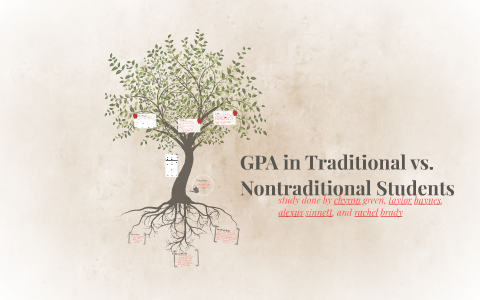 GPA in Traditional vs. Nontraditional Students by Rachel Brady on Prezi