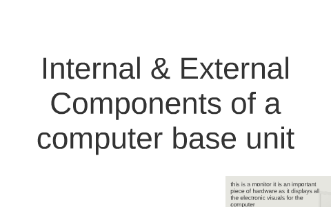 Internal & External components of a computer base unit by Waqar Ali on ...