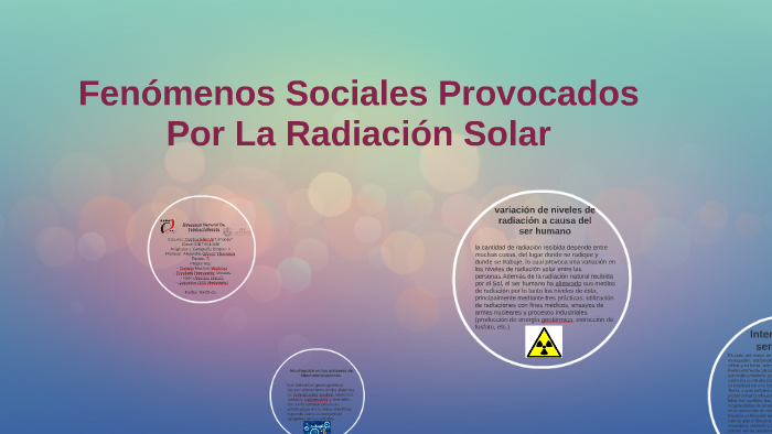 Fenómenos Sociales Provocados Por La Radiación Solar by isidro melchor ...