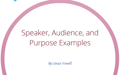 Speaker, Audience, and Purpose by Grace Vowell on Prezi