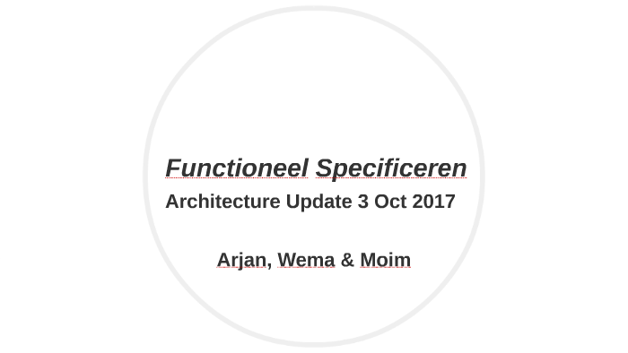 Functioneel Specificeren by Moim Hossain on Prezi