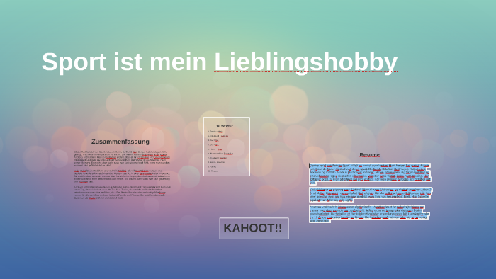 Sport ist mein Lieblingshobby by Raheel Mohammad on Prezi