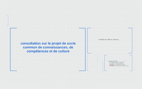 consultation sur le projet de socle commun de connaissance, by éric ...