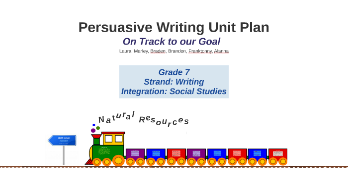 Persuasive Writing Unit Plan by Alanna Vreman