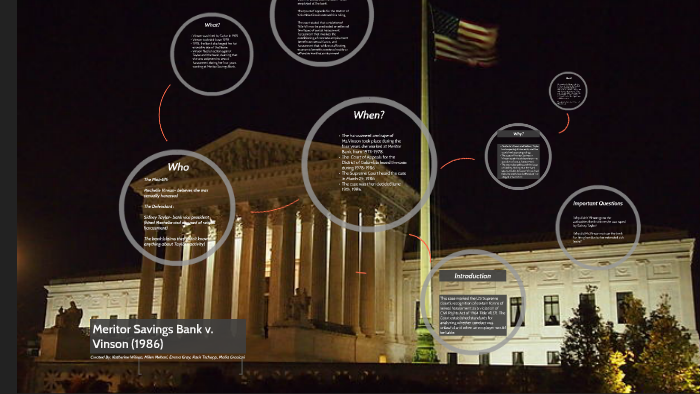 Meritor Savings Bank V. Vinson by Malia Graciani on Prezi