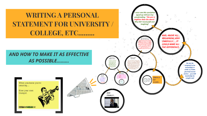 WRITING A PERSONAL STATEMENT FOR UNIVERSITY / COLLEGE, ETC.. by Kathryn ...