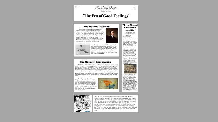 "Era Of Good Feelings" Newspaper Project by Mitchell Dreffer on Prezi
