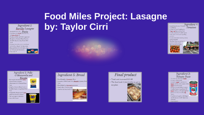 Food Miles Project: Lasagne by taylor cirri on Prezi