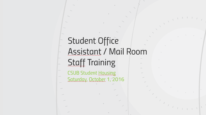 Student Office Assistant / Mail Room Staff Training by David Alvarez on ...