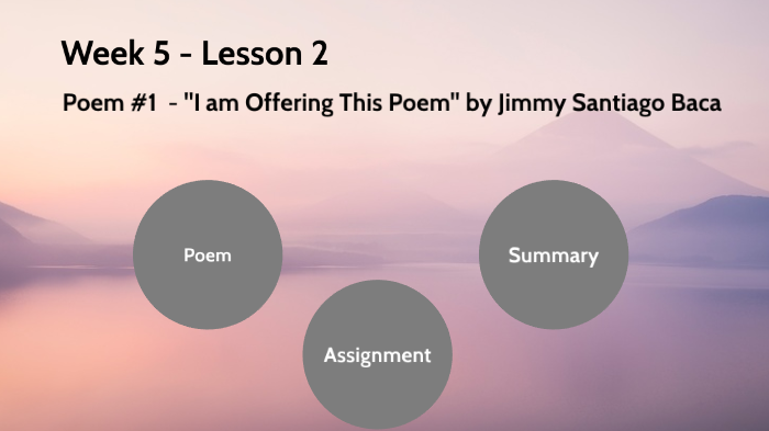 Shutdown Week 5 Lesson 2 - Poem #1 ("I am Offering This Poem") by ...