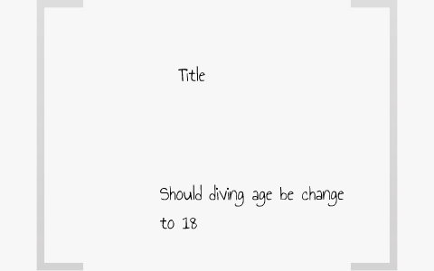 Should driving age be change to 18 then 16? What do you think? by ...