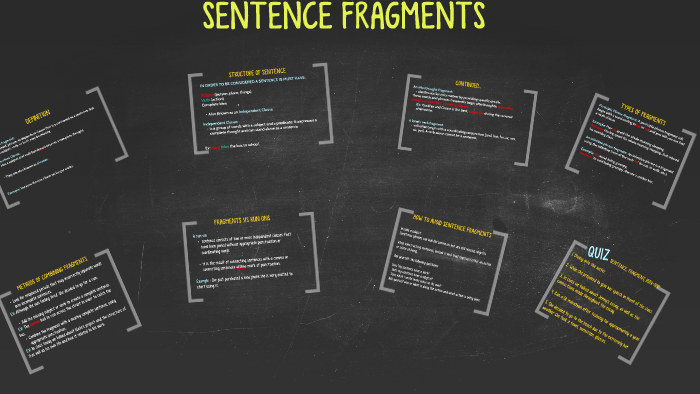 A sentence fragment is a word, phrase, or dependent clause t by on Prezi