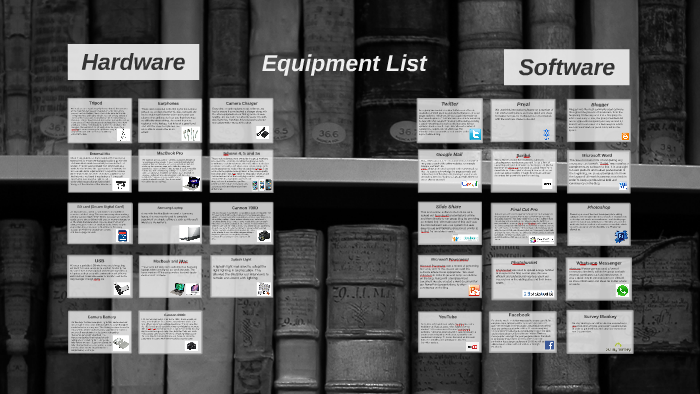 Equipment List (Hardware and Software) by simran Hussain on Prezi