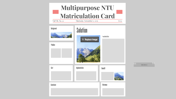 Multipurpose NTU Matriculation Card by Chris Tang on Prezi