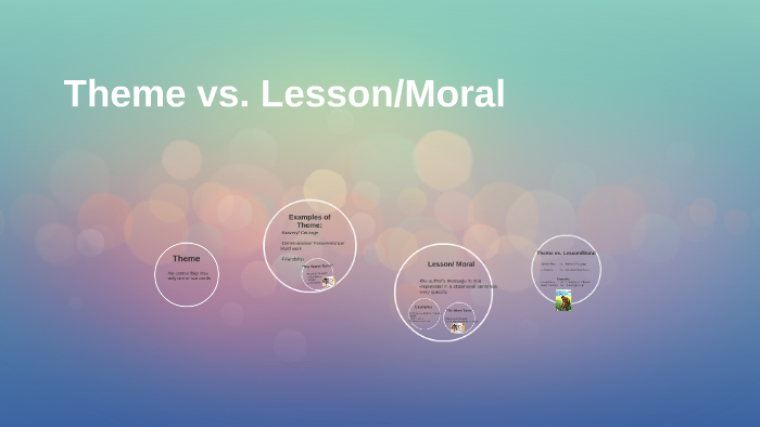 Theme vs. Lesson/Moral by Elizabeth Anderson on Prezi