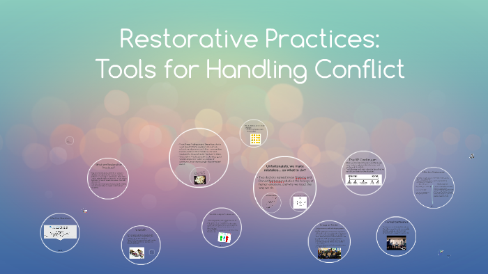 Restorative Practices: Tools for Handling Conflicts by Carla Houghton ...