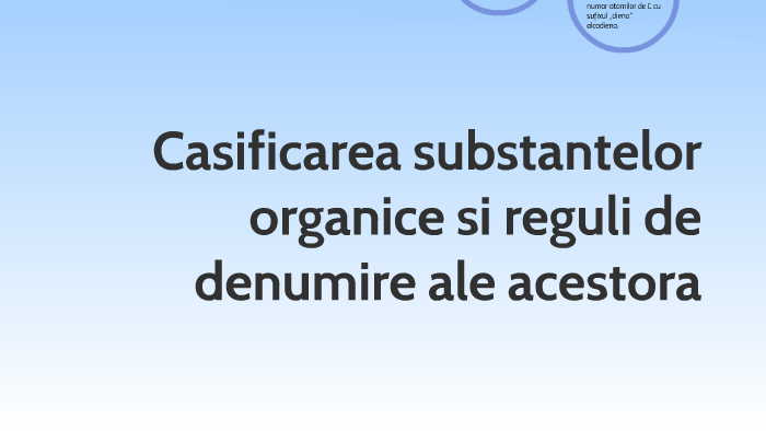 Casificarea substantelor organice si reguli de denumire ale by Eduard ...