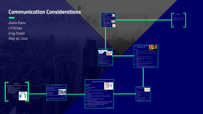 Communication Considerations by Alexis Poore